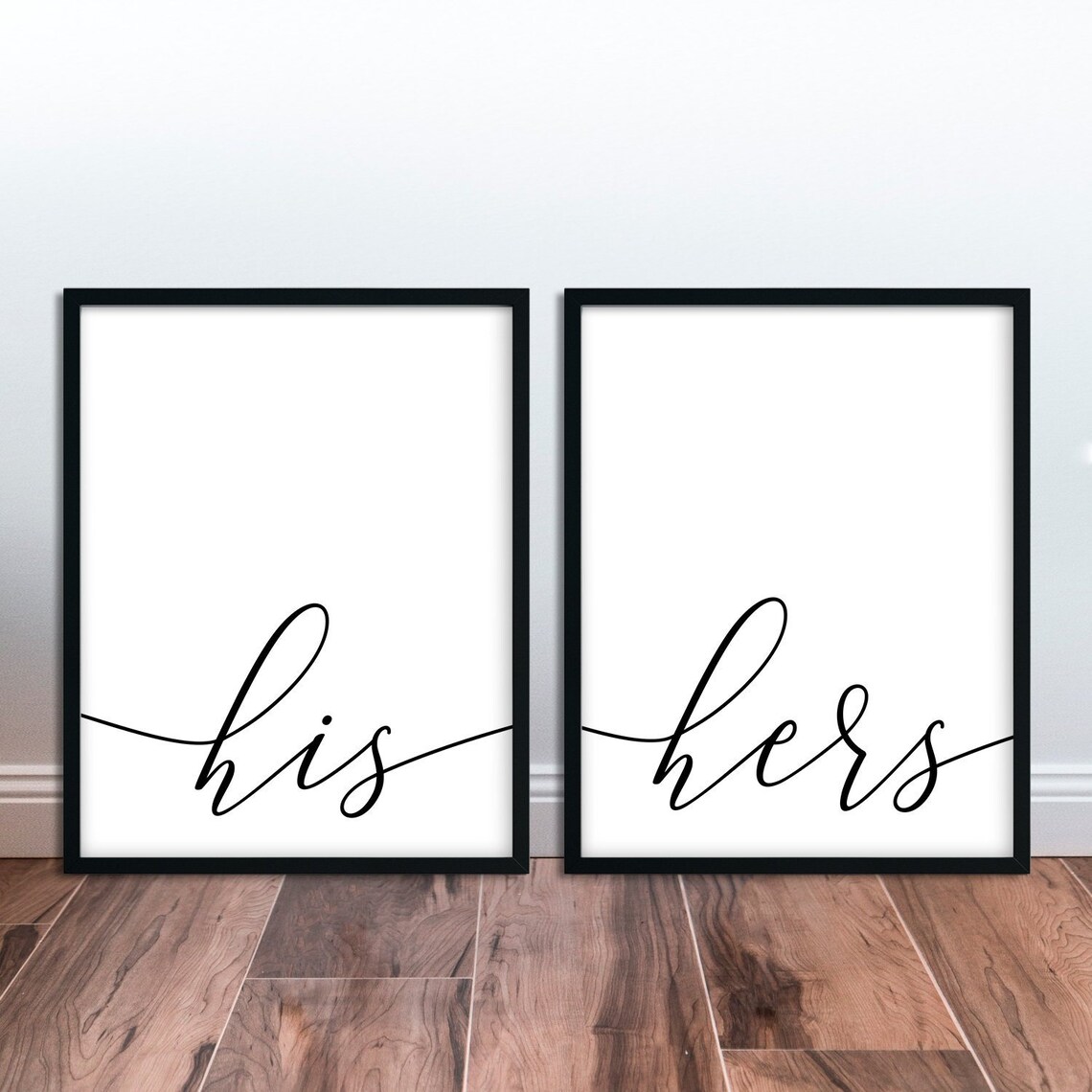 His Hers Print Set of 2 Printable Set Bedroom Decor Above Bed Wall Art ...