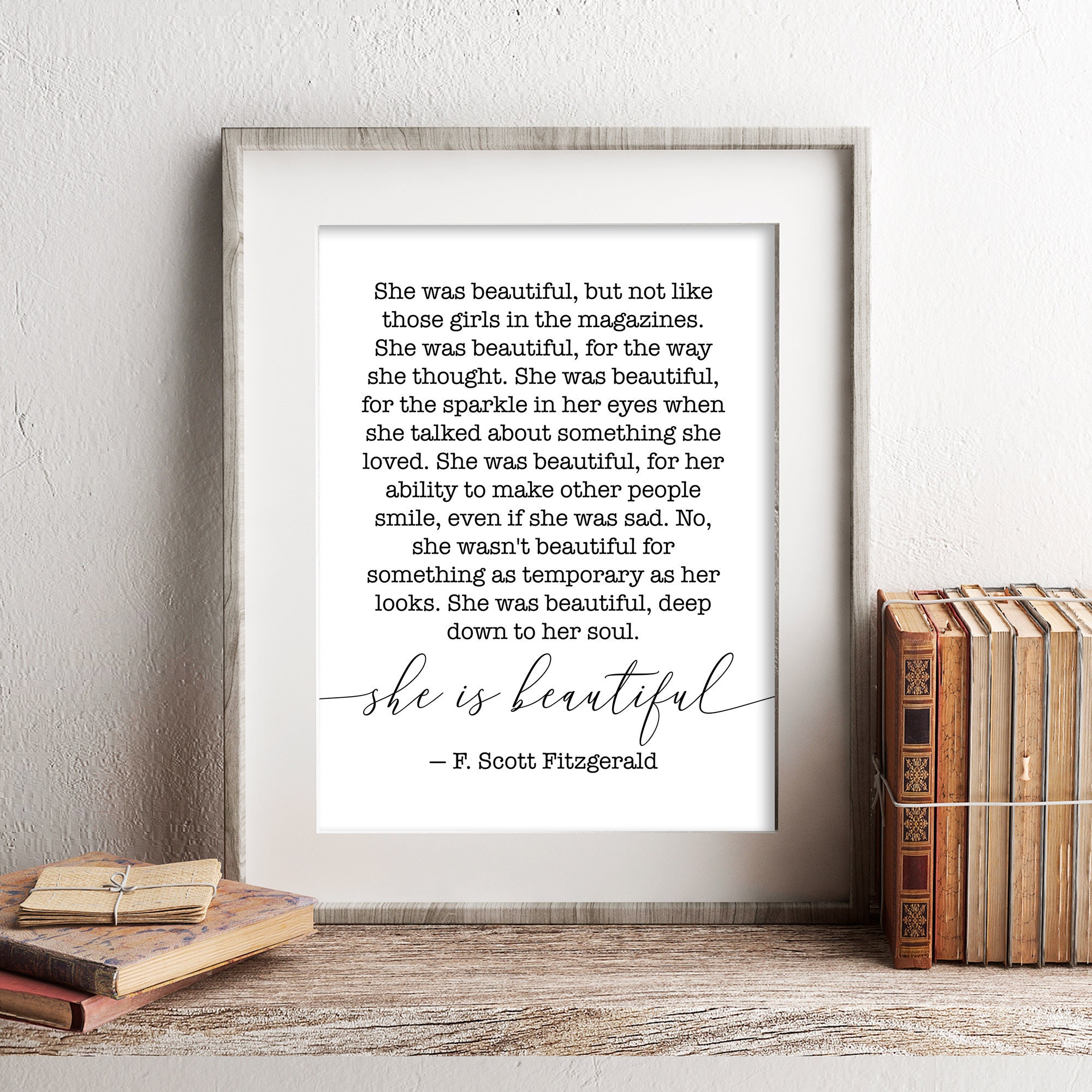 She is Beautiful Quote She Was Beautiful Quote Print Scott Fitzgerald ...