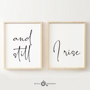 And Still I Rise Quote Print Diptych, Set of 2 Printable Posters ...