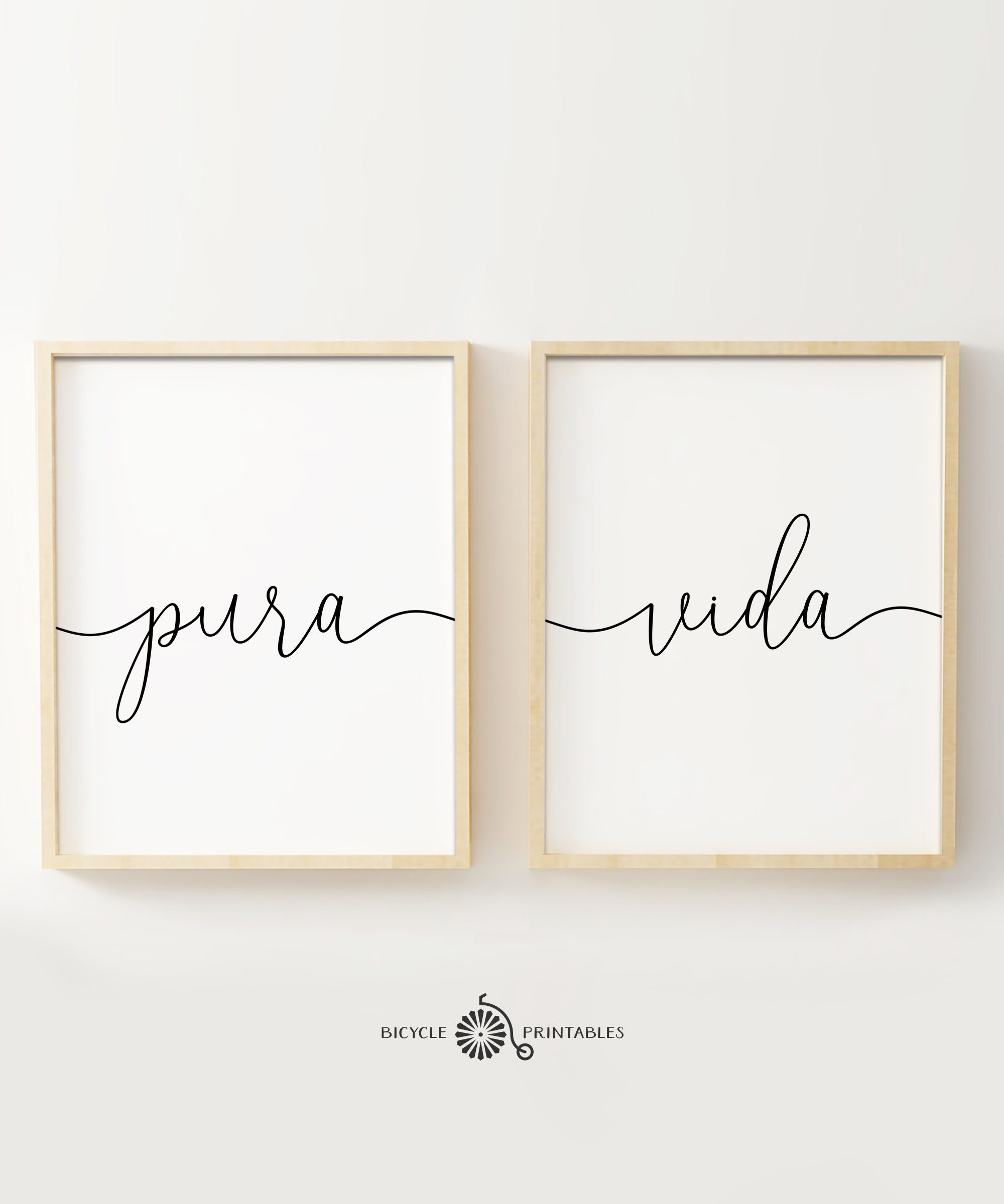 Pura Vida Print Quote Print Diptych Set of 2 Printable - Etsy
