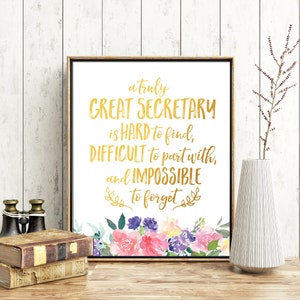 Secretary Gift A Truly Great Secretary Appreciation Secretary Birthday ...