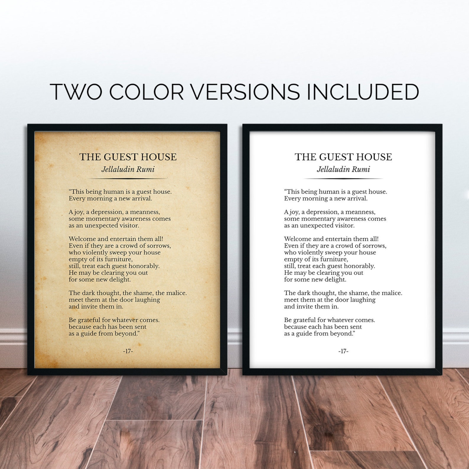 The Guest House Poem Print Jelaluddin Rumi Poem Printable - Etsy