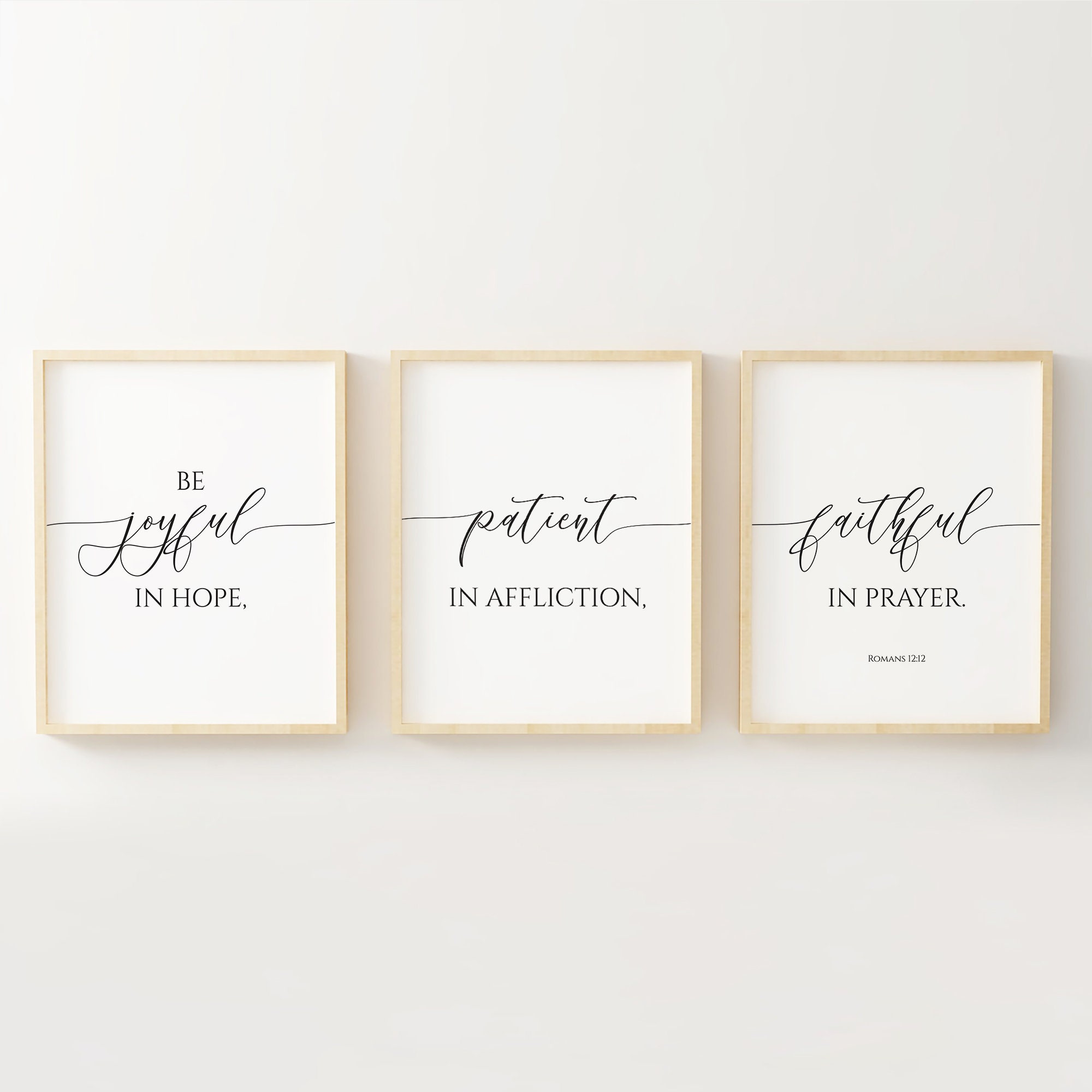 Bible Quote Wall Art Set of 3 Printable Posters Be Joyful in | Etsy