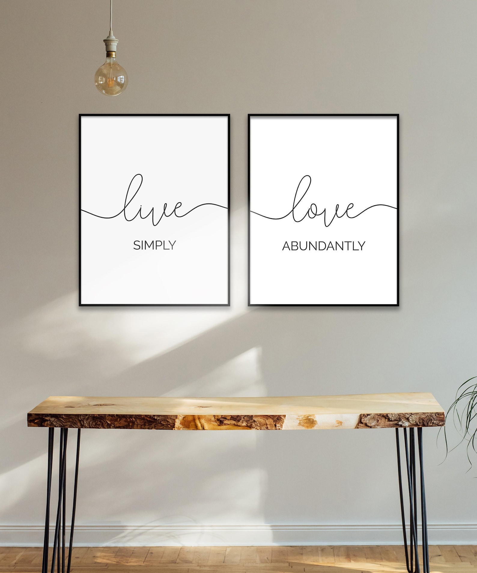 Live Simply Love Abundantly Inspirational Quote Set of 2 - Etsy