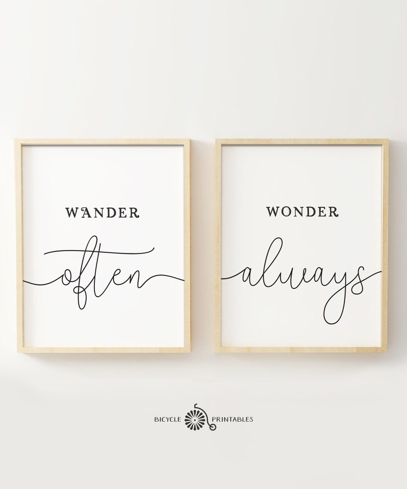 Wander Often Wonder Always Printable Quote Set of 2 Pieces - Etsy