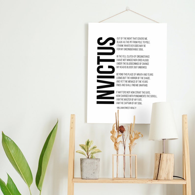 Invictus Poem Print I Am the Captain of My Soul Printable | Etsy