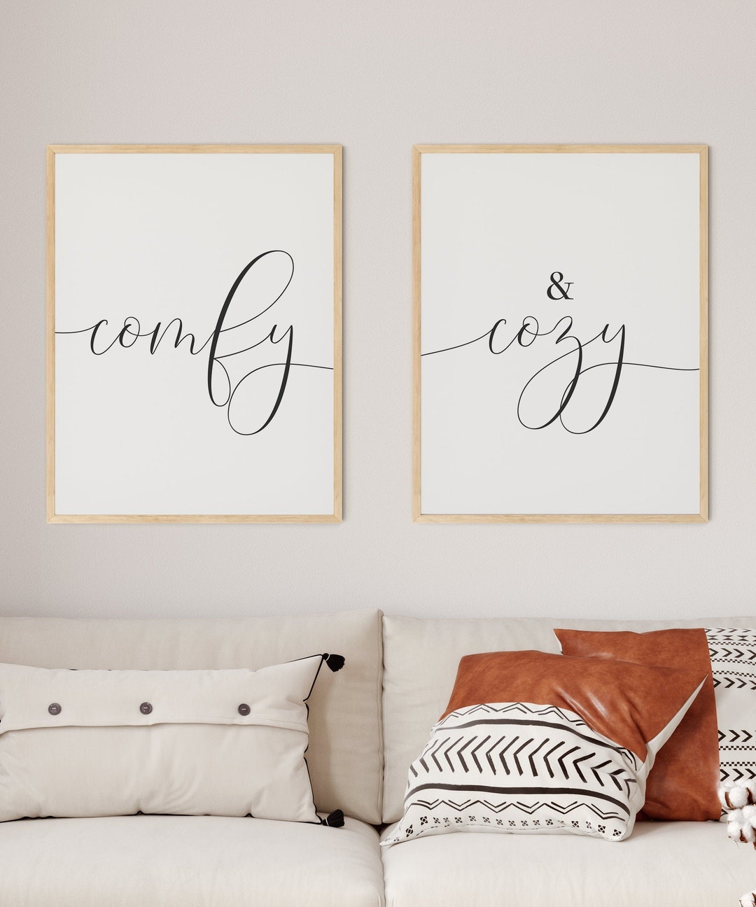 Comfy and Cozy Relaxation Quote Print Printable Poster Set - Etsy