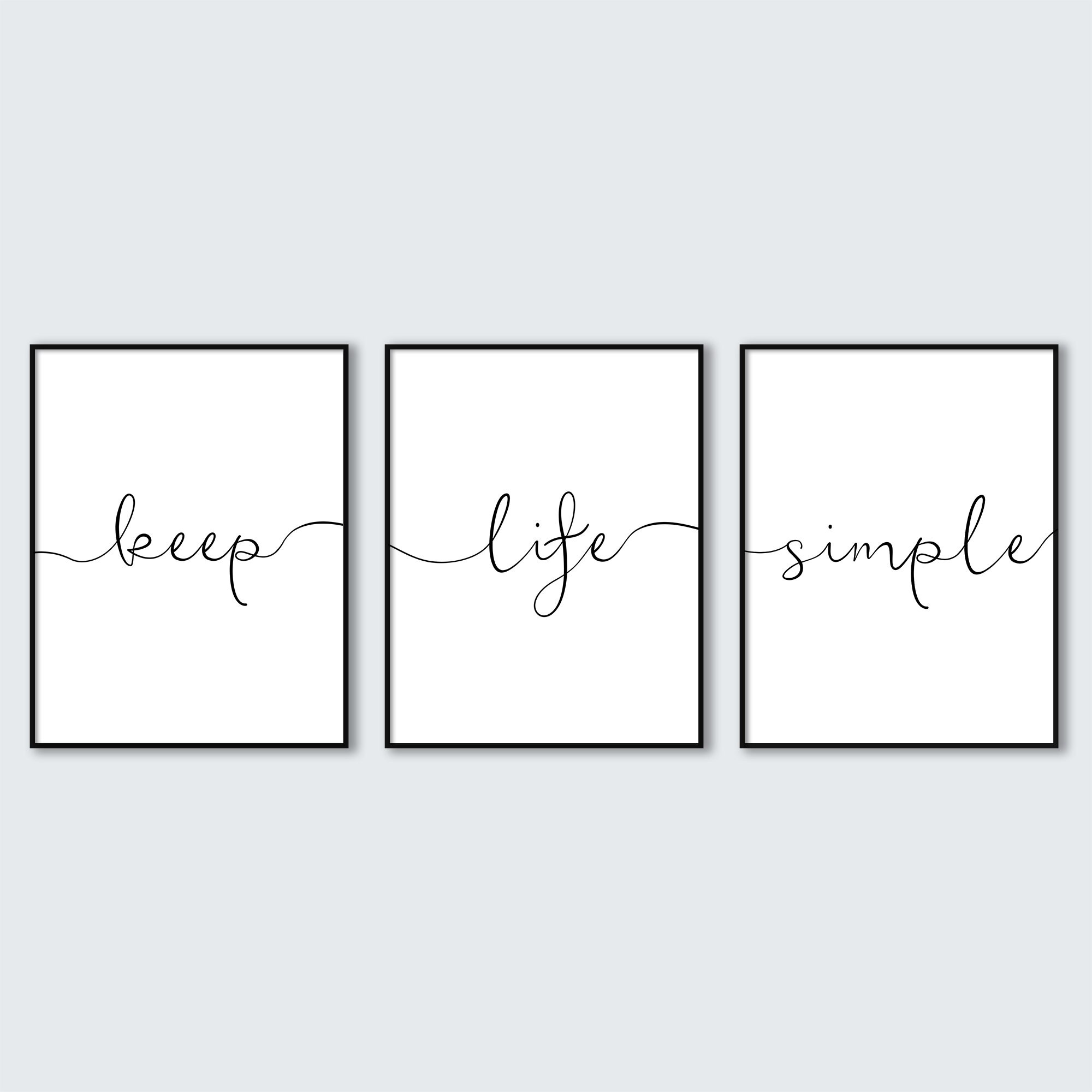 Keep Life Simple Set of 3 Prints Home Decor Wall Gallery | Etsy