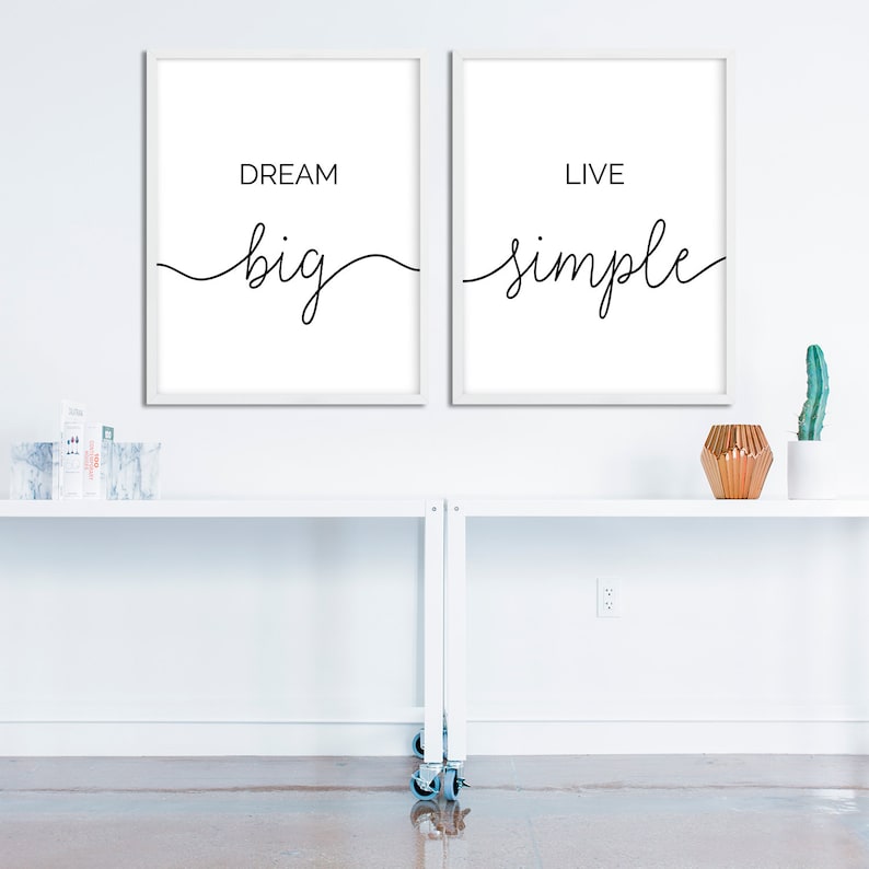 Dream Big Live Simple Printable Quote/typography Sign/wall Art - Etsy