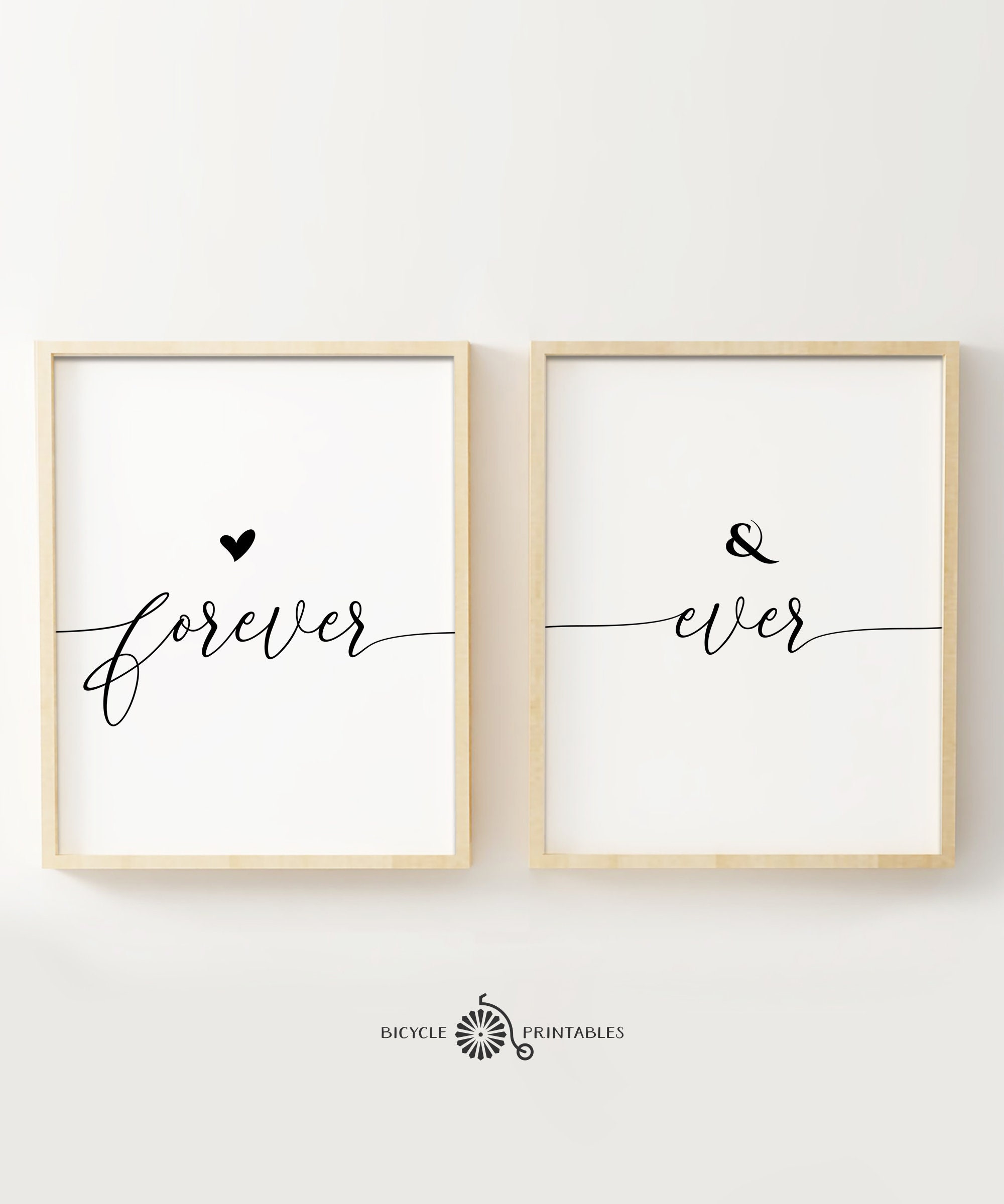 Forever and Ever Love Quote Printable Set of 2 Pieces - Etsy
