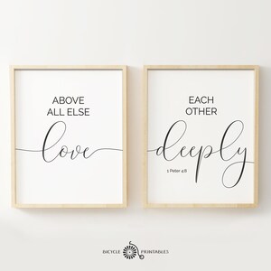 Above All Else Love Each Other Deeply, 1 Peter 4:8 Scripture Printable ...