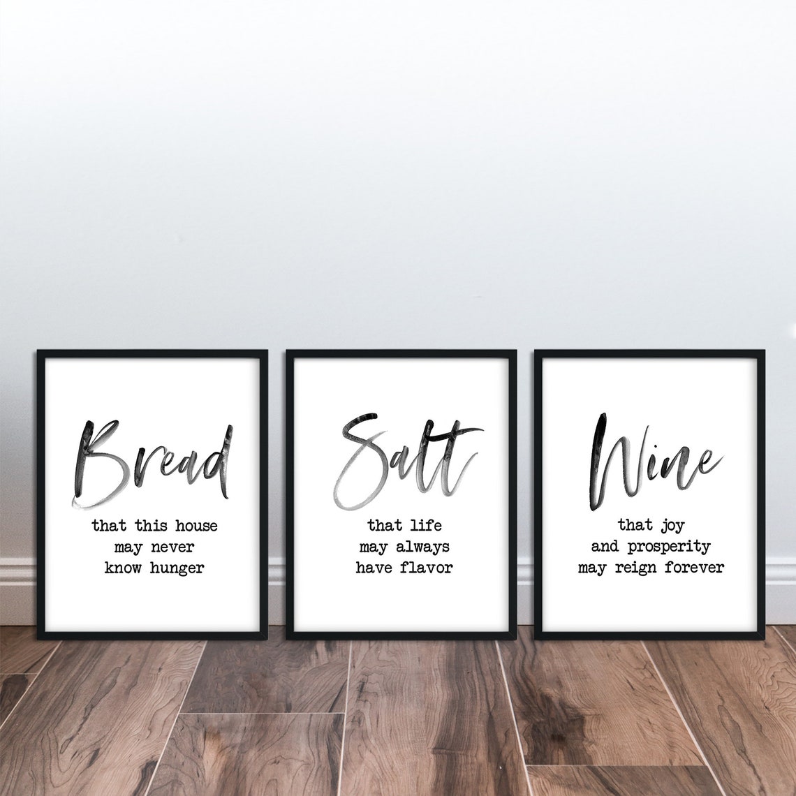 Bread Salt Wine Printable Quote Poster Bundle Modern Home - Etsy