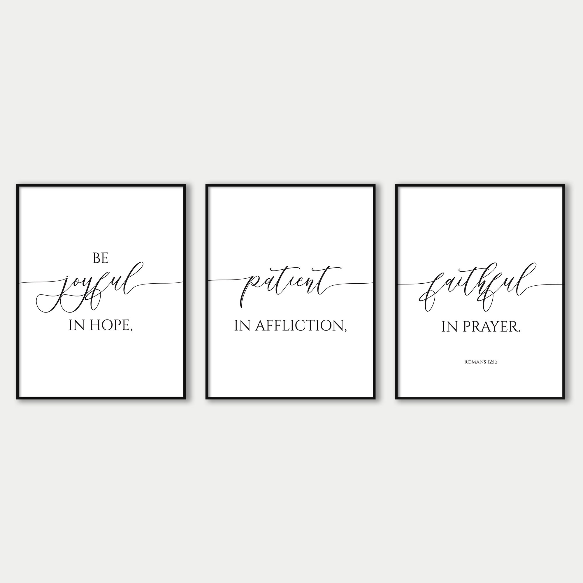 Bible Quote Wall Art Set of 3 Printable Posters Be Joyful in | Etsy
