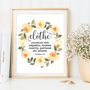 Christian Home Decor Clothe Yourselves With Compassion PRINTABLE Bible ...