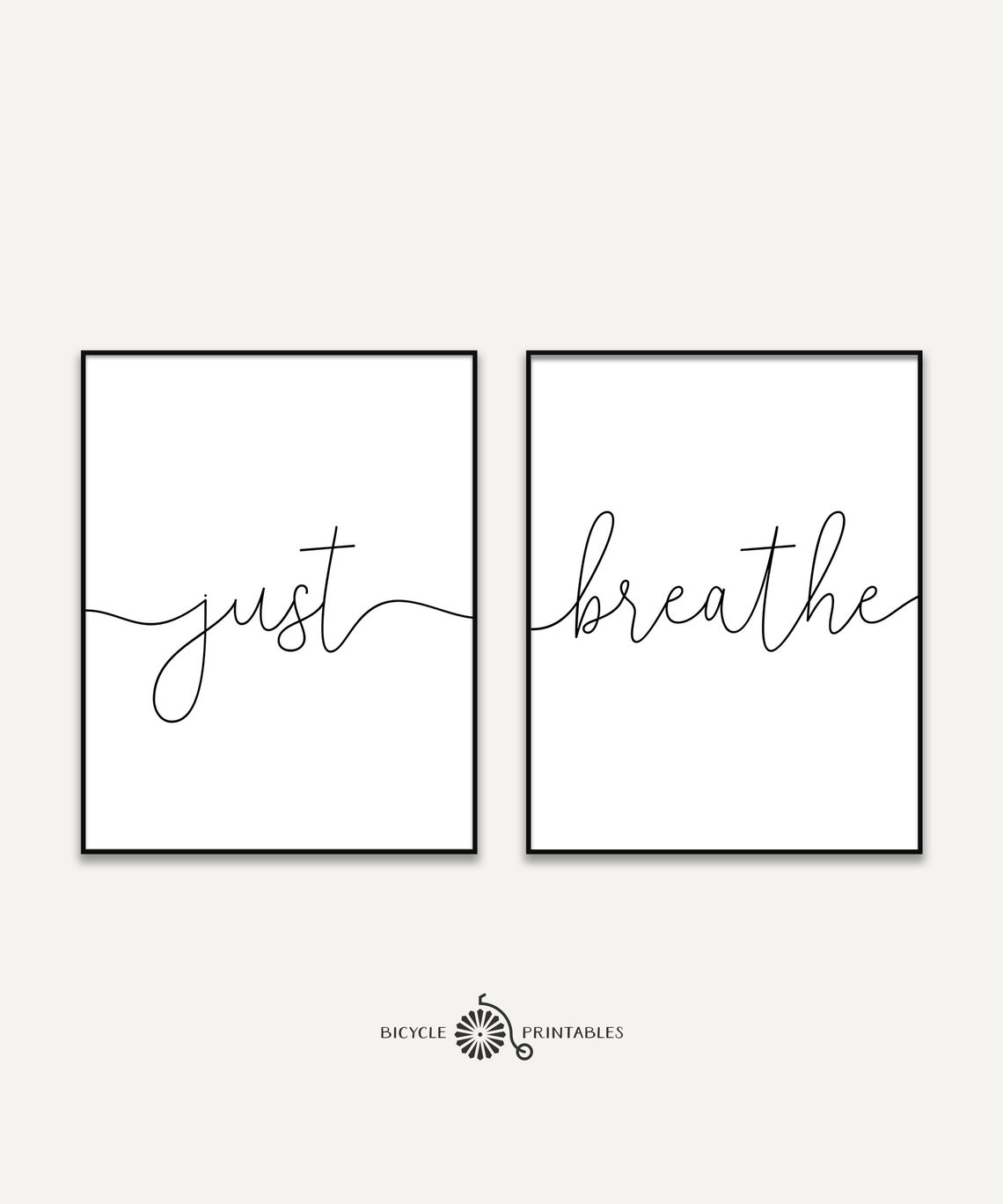 Just Breathe Quote Print Diptych Set of 2 Printable Posters - Etsy