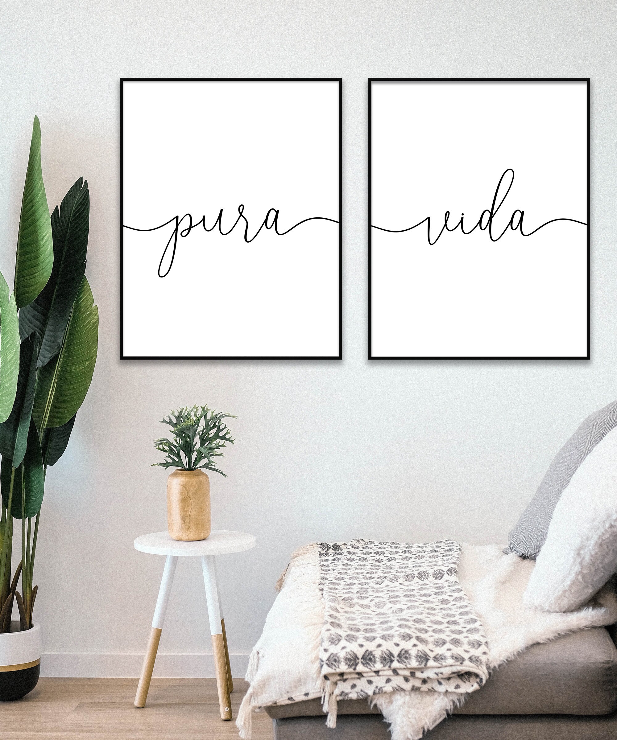 Pura Vida Print Quote Print Diptych Set of 2 Printable - Etsy
