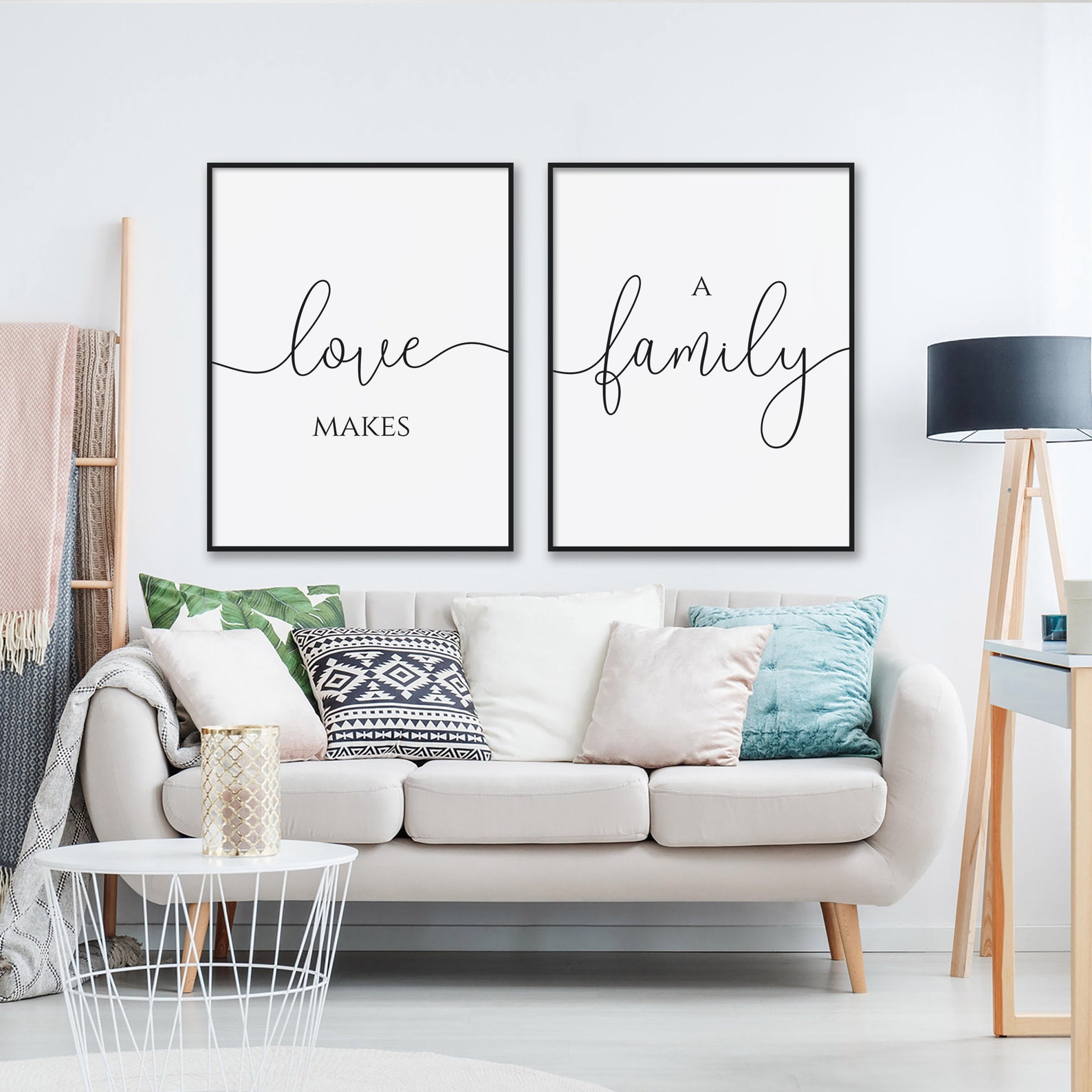Love Makes a Family Quote Print Diptych Printable Poster Set - Etsy