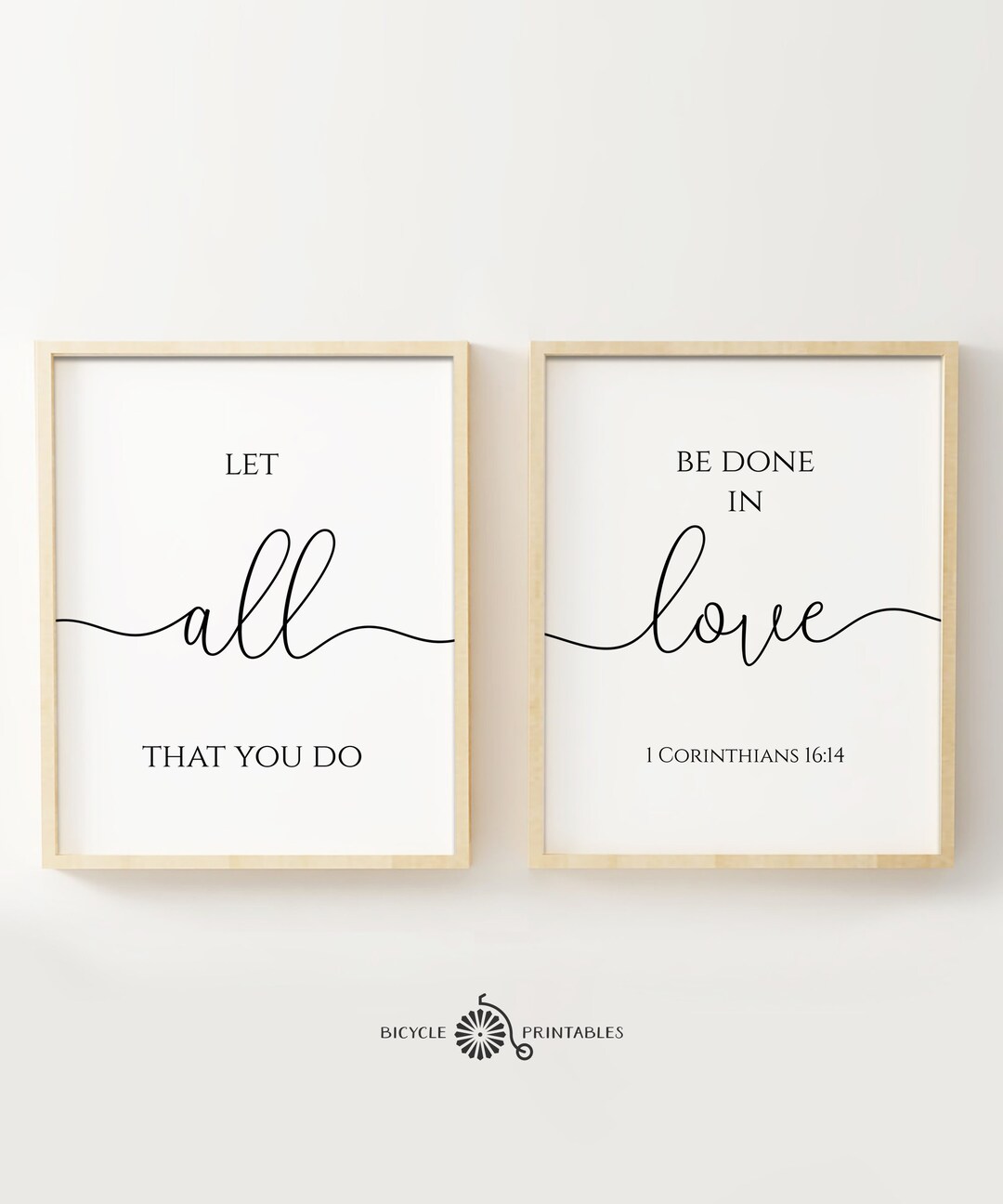 Let All You Do Be Done in Love 1 Corinthians 16:14, Quote Print Diptych ...