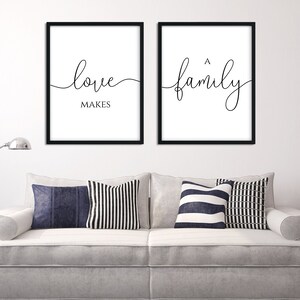 Love Makes a Family Quote Print Diptych, Printable Poster Set of 2 ...