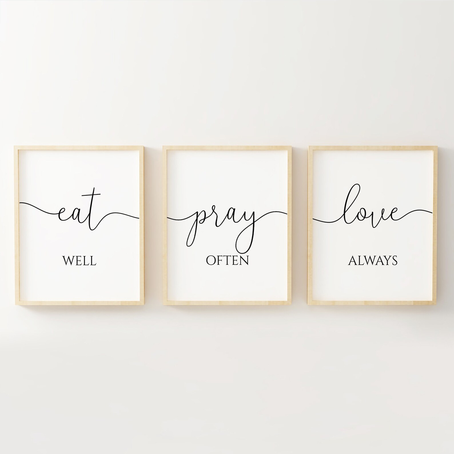 Eat Well Pray Often Love Always Set of 3 Prints Printable - Etsy