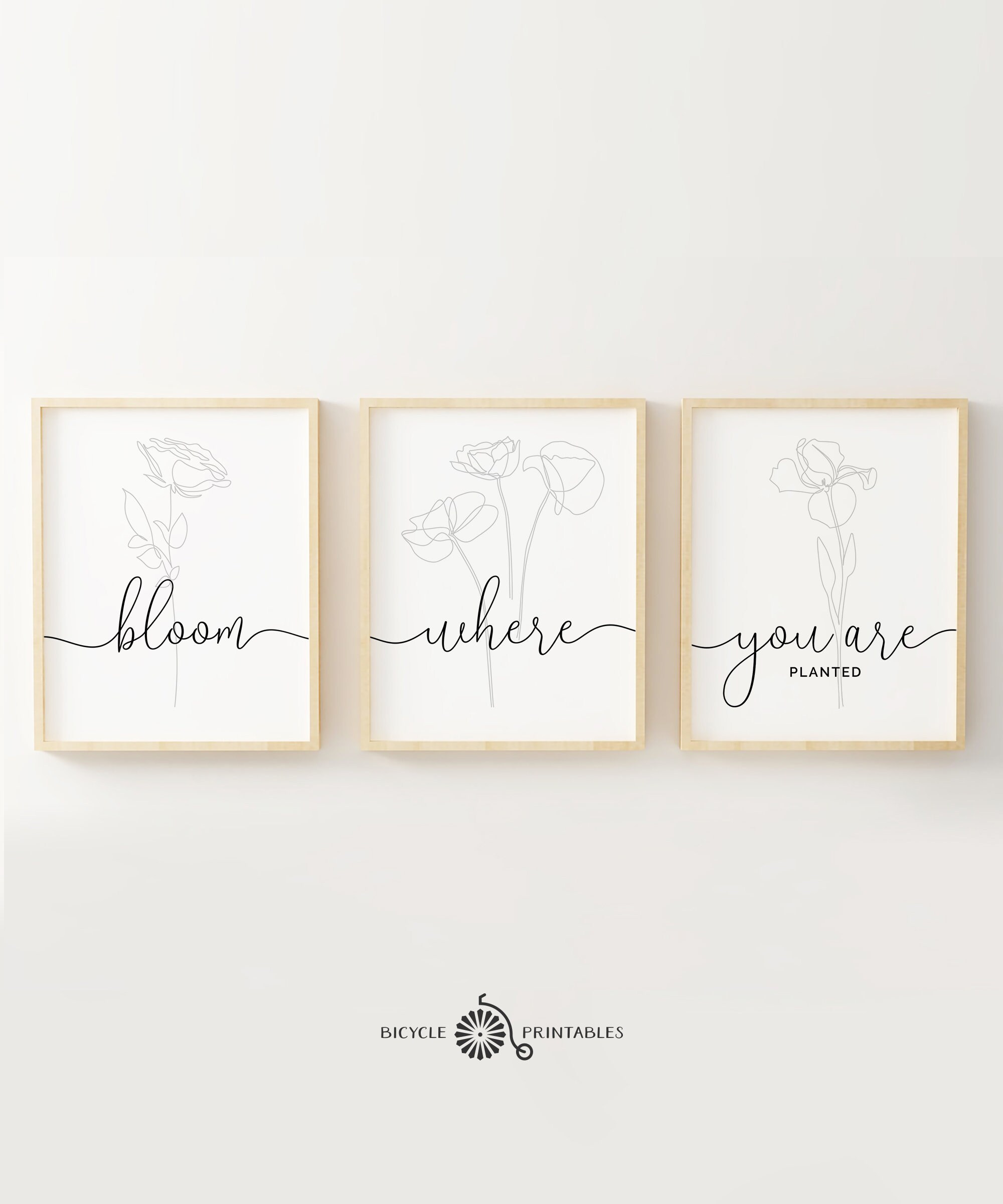 Bloom Where You Are Planted – Motivational Quote, Set of 3 Prints ...