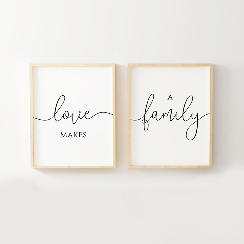 Love Makes a Family Quote Print Diptych Printable Poster Set - Etsy