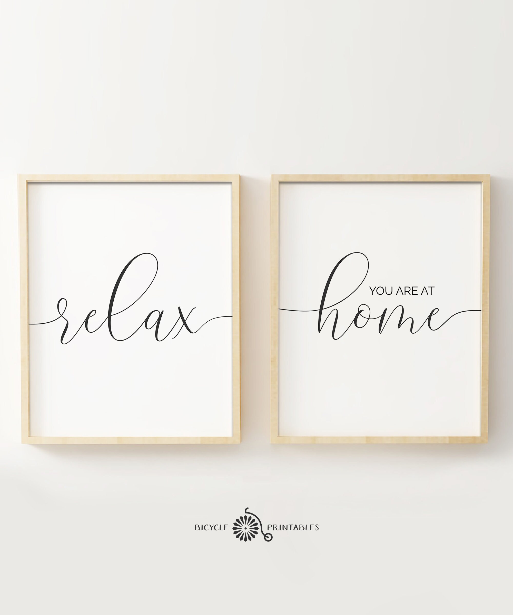 Relax You Are at Home Printable Poster Set of 2 Pieces | Etsy