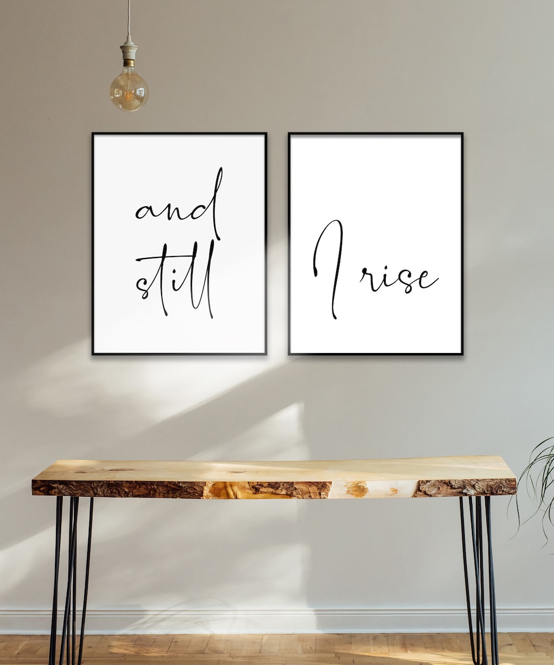 And Still I Rise Quote Print Diptych, Set of 2 Printable Posters ...