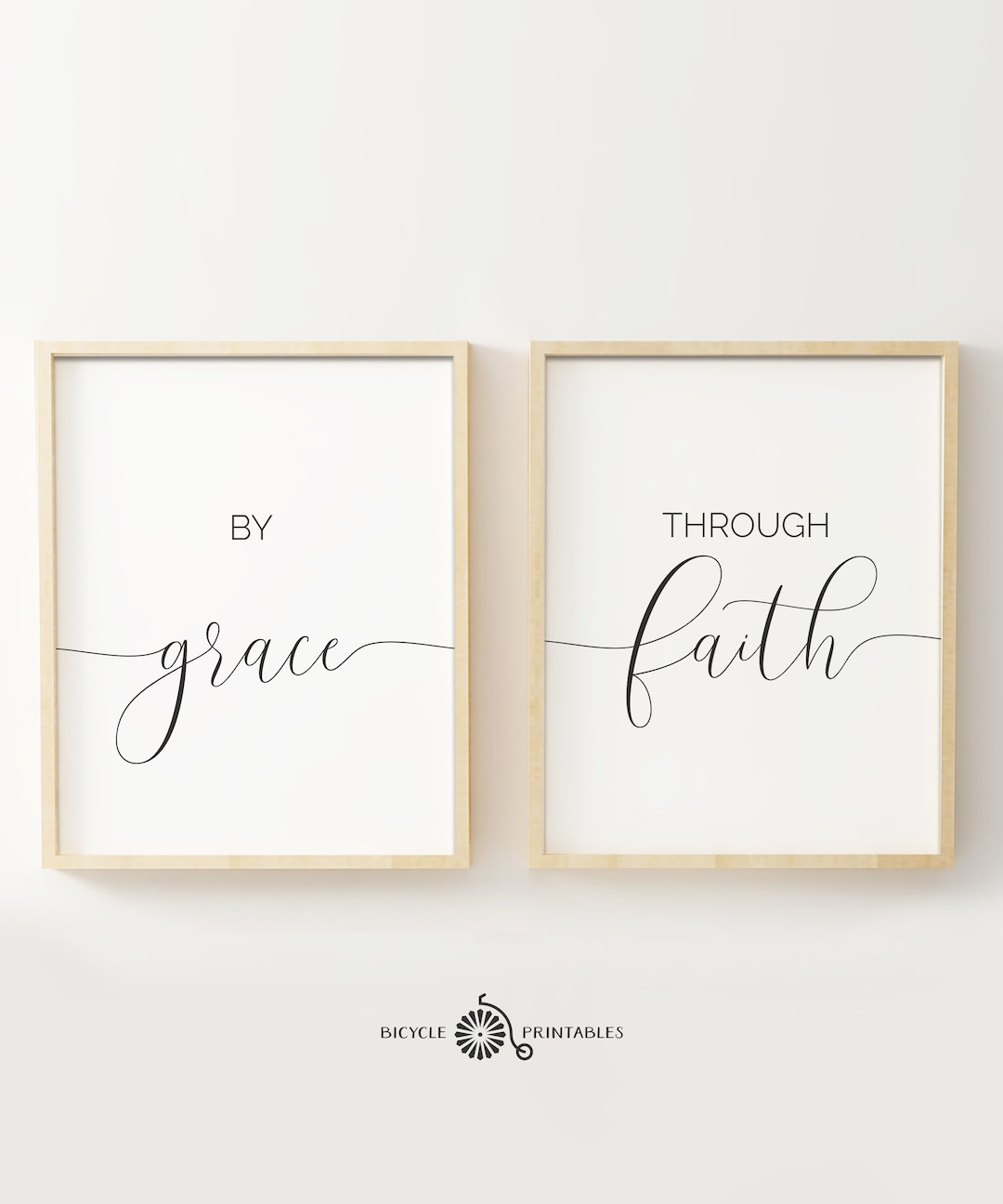 By Grace Through Faith –printable Quote, Diptych, Printable Poster Set ...