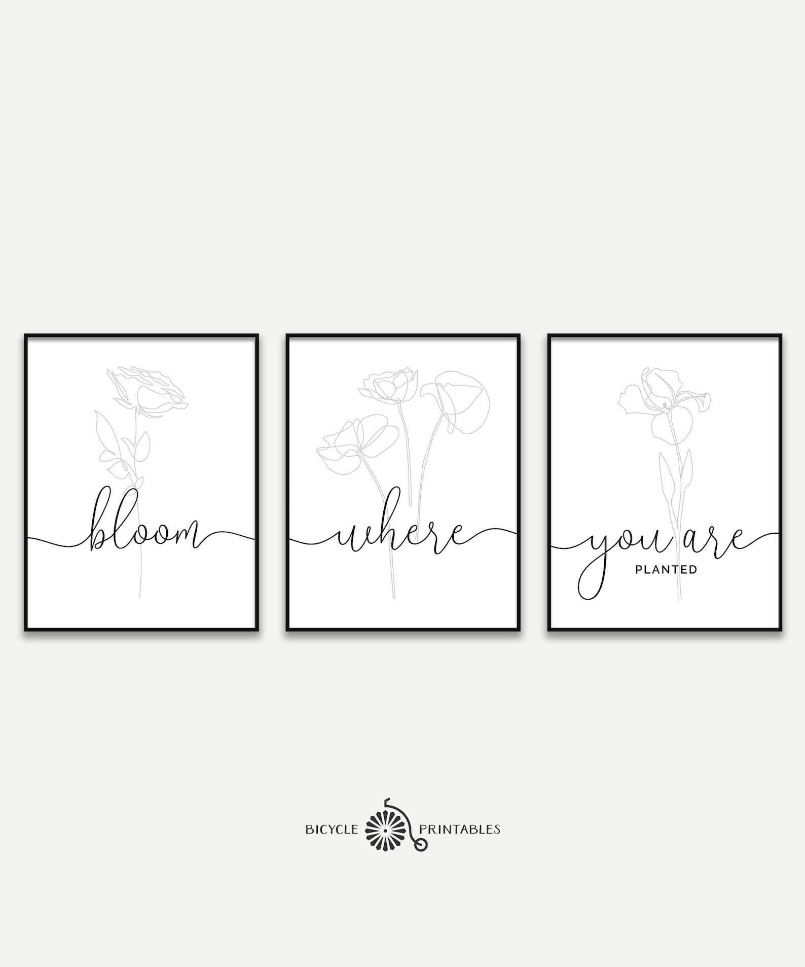 Bloom Where You Are Planted – Motivational Quote, Set of 3 Prints ...