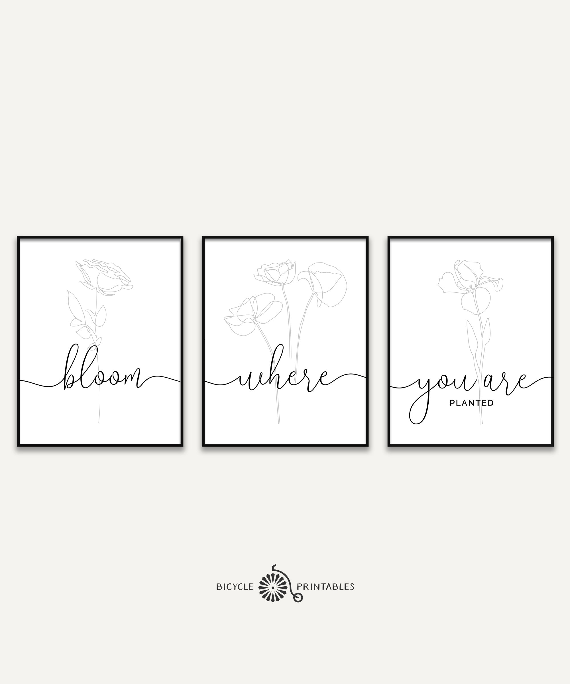 Bloom Where You Are Planted Motivational Quote Set of 3 - Etsy