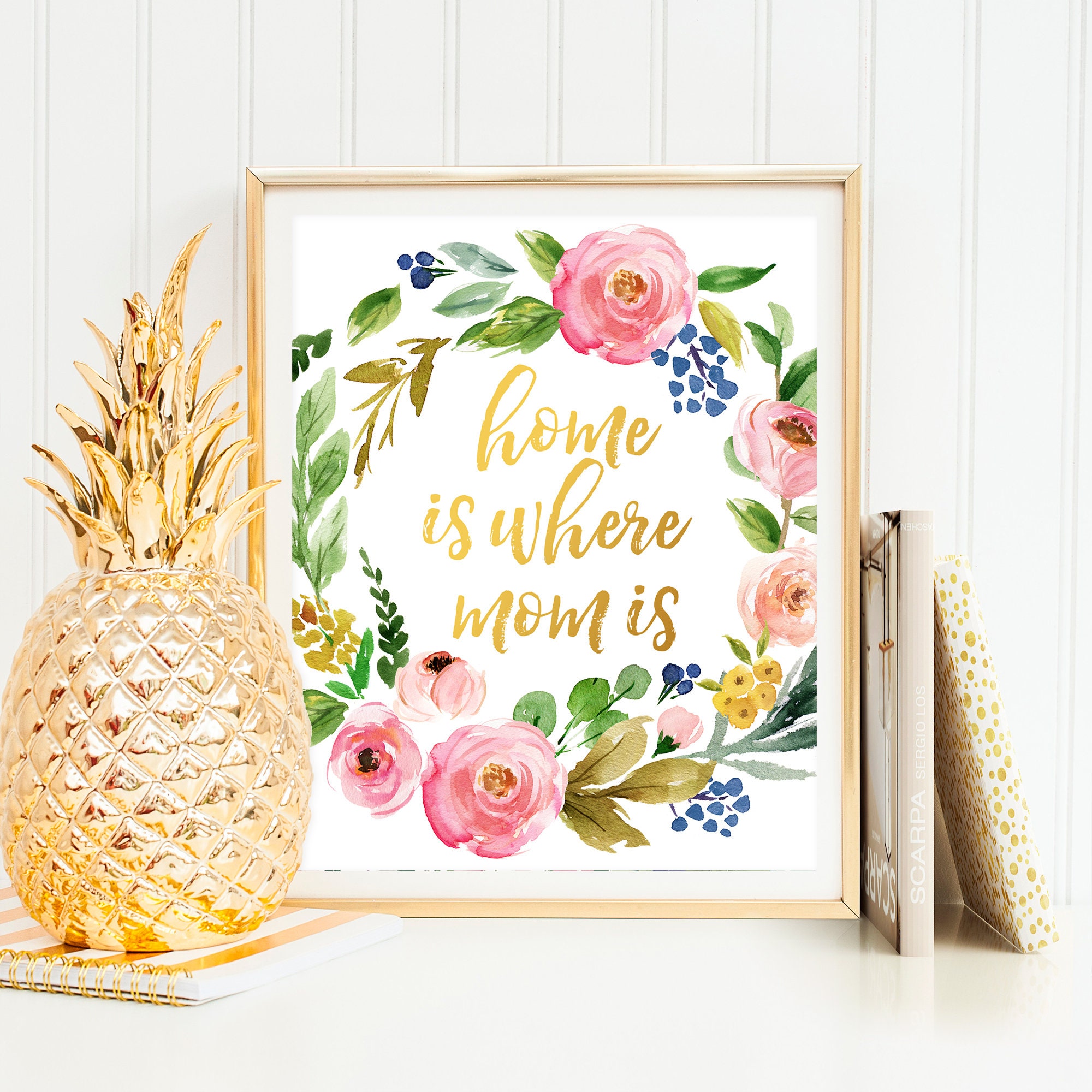 Home is Where Mom is Mom Gift for Mother Mothers Day Print Mum | Etsy