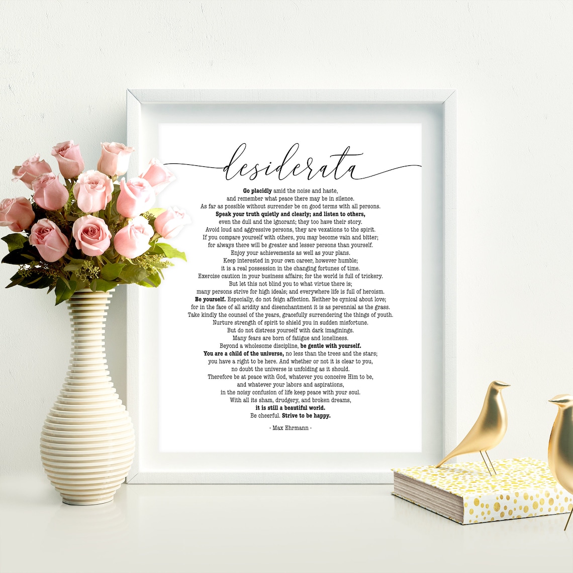 Desiderata Print Desiderata Poem Poster Decor Printable Wall Art Decor ...