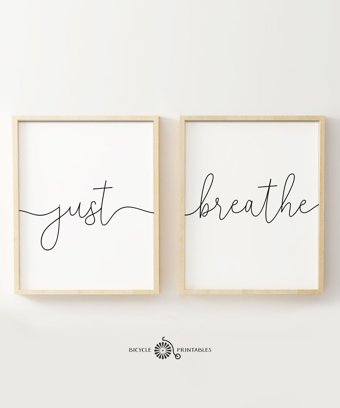 Just Breathe Quote Print Diptych Set of 2 Printable Posters - Etsy