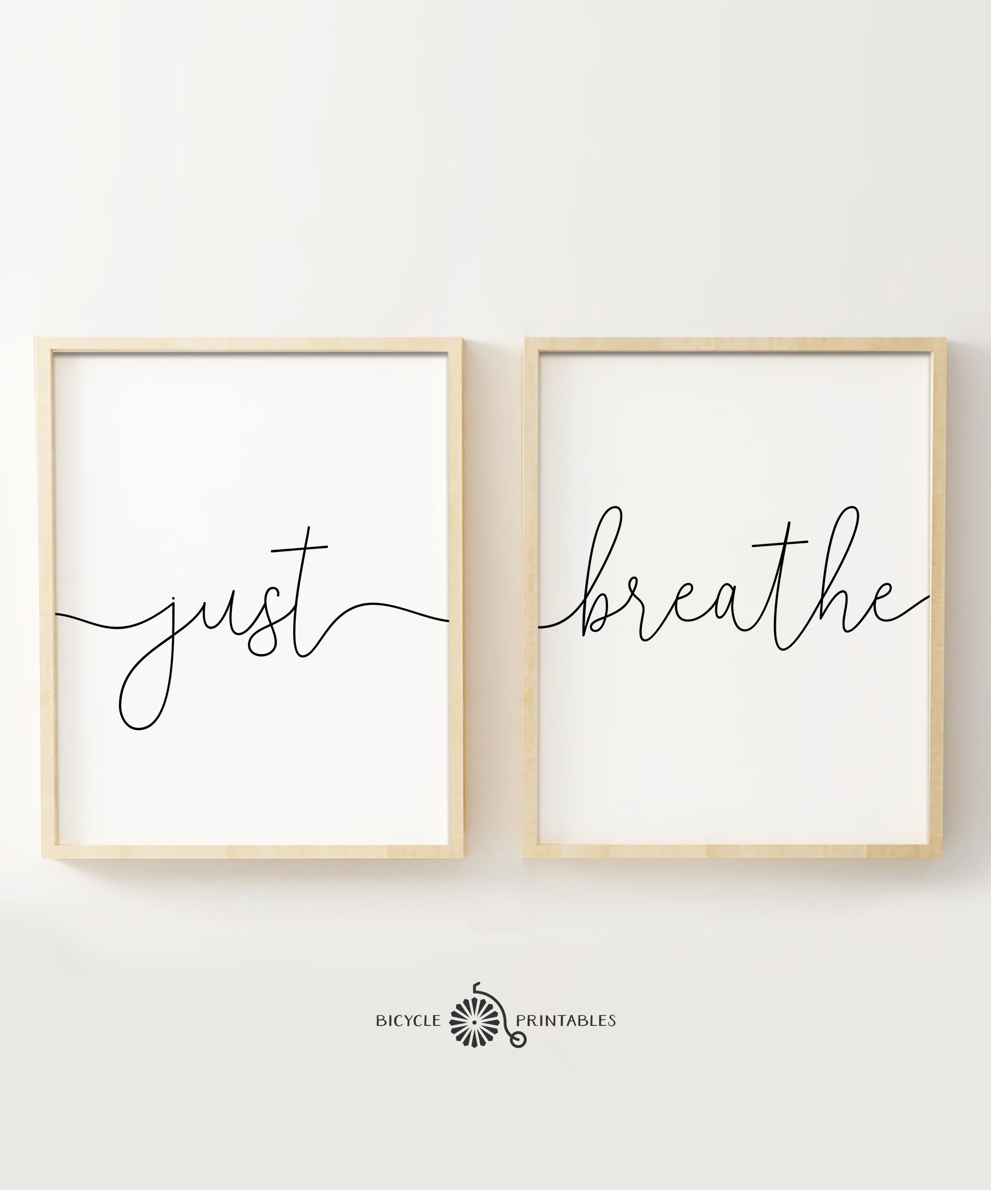 Just Breathe Quote Print Diptych Set of 2 Printable Posters - Etsy