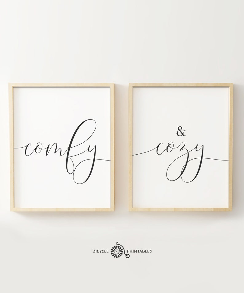 Comfy and Cozy Relaxation Quote Print Printable Poster Set - Etsy