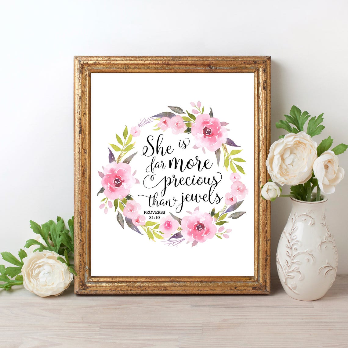 She is Far More Precious Than Jewels PRINTABLE Nursery Decor - Etsy