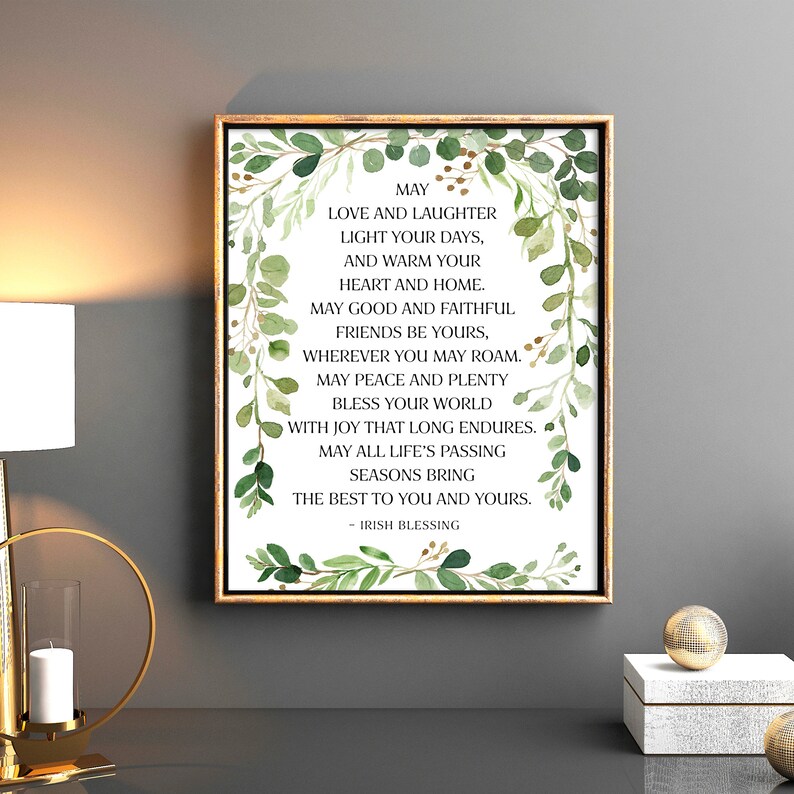 Irish Blessing May Love and Laughter Light Your Days Printable - Etsy