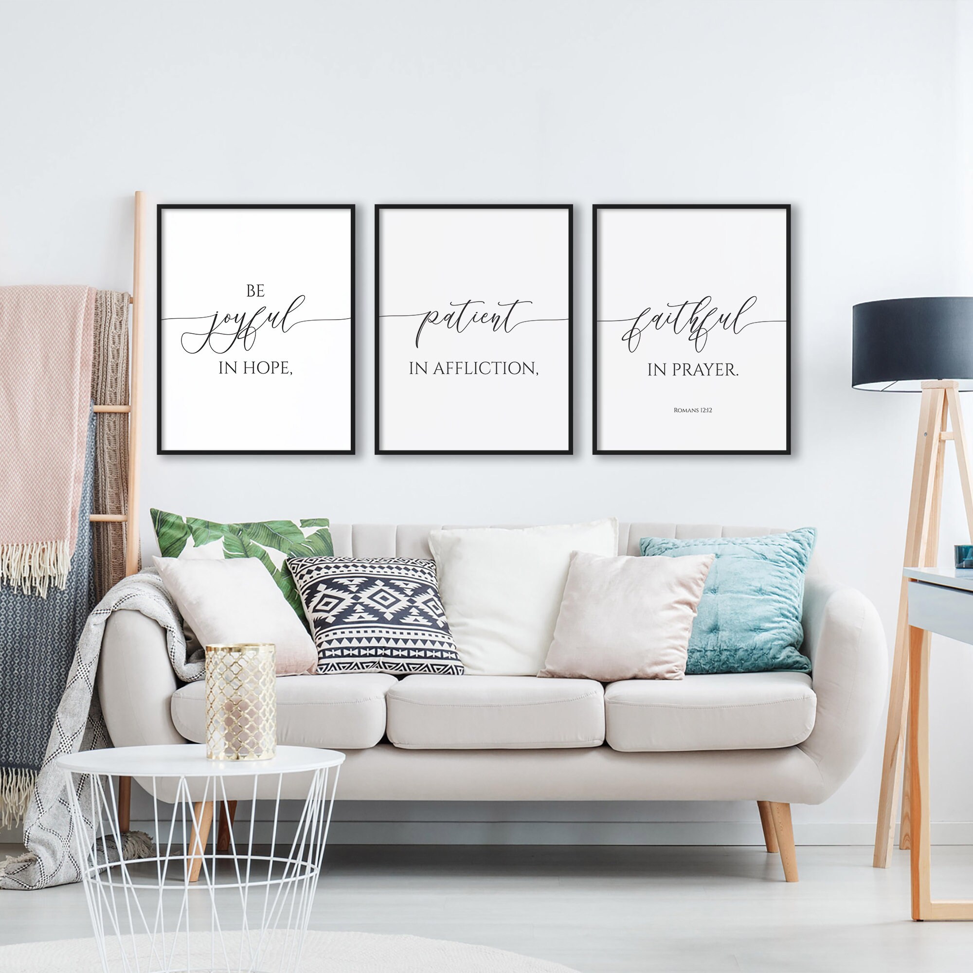 Bible Quote Wall Art Set of 3 Printable Posters Be Joyful in | Etsy