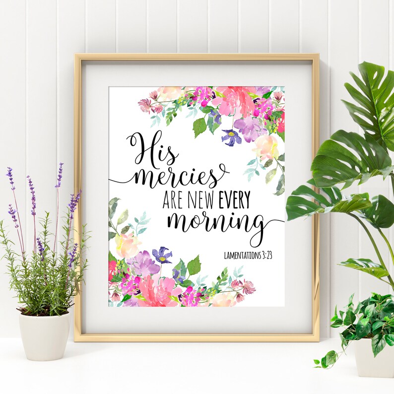 His Mercies Are New Every Morning Sign Christian Decoration Christian ...