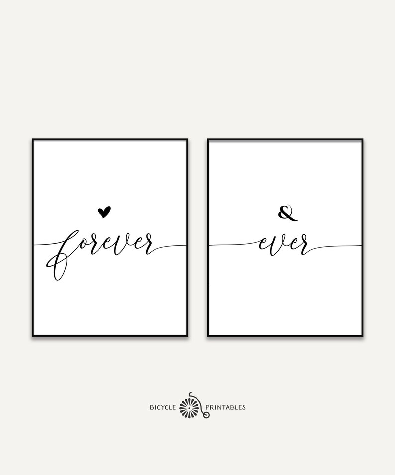 Forever and Ever Love Quote Printable Set of 2 Pieces - Etsy