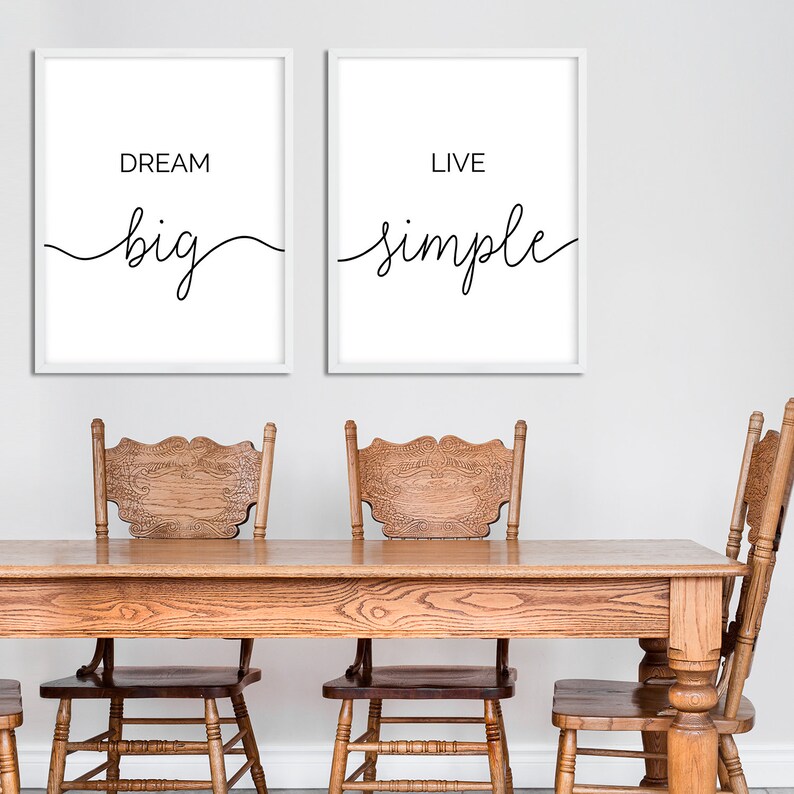Dream Big Live Simple Printable Quote/typography Sign/wall Art - Etsy