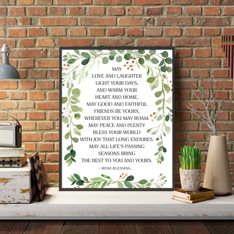Irish Blessing May Love and Laughter Light Your Days Printable - Etsy