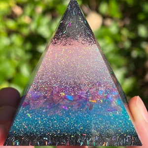 Handmade Glitter Resin Pyramid: Unique Paperweight Gift - Etsy