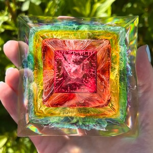 Rainbow Ink Drop Resin Pyramid - Etsy
