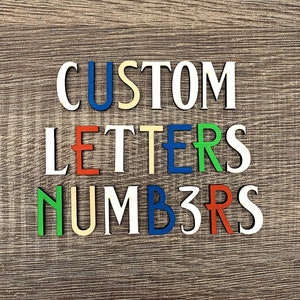 Wood Letters and Numbers, FONT & COLOR Custom, 1" High Wood Laser Cut ...