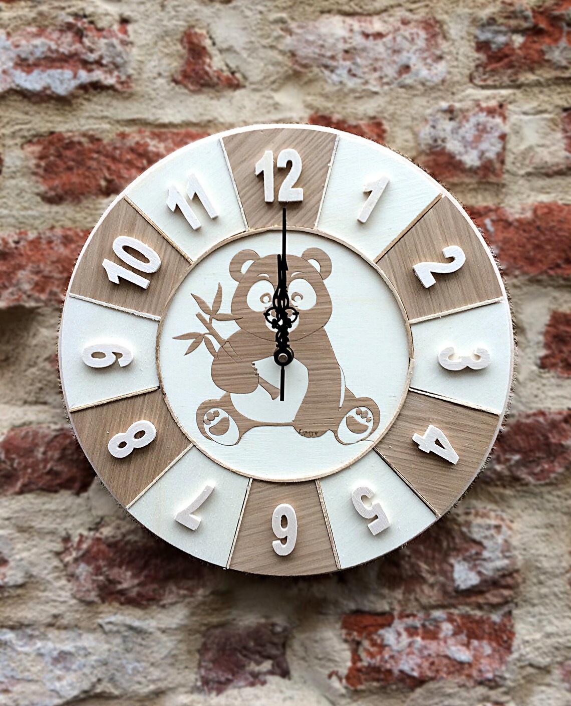 Panda Clock Panda Wall Decor Gift Idea for Children Panda - Etsy