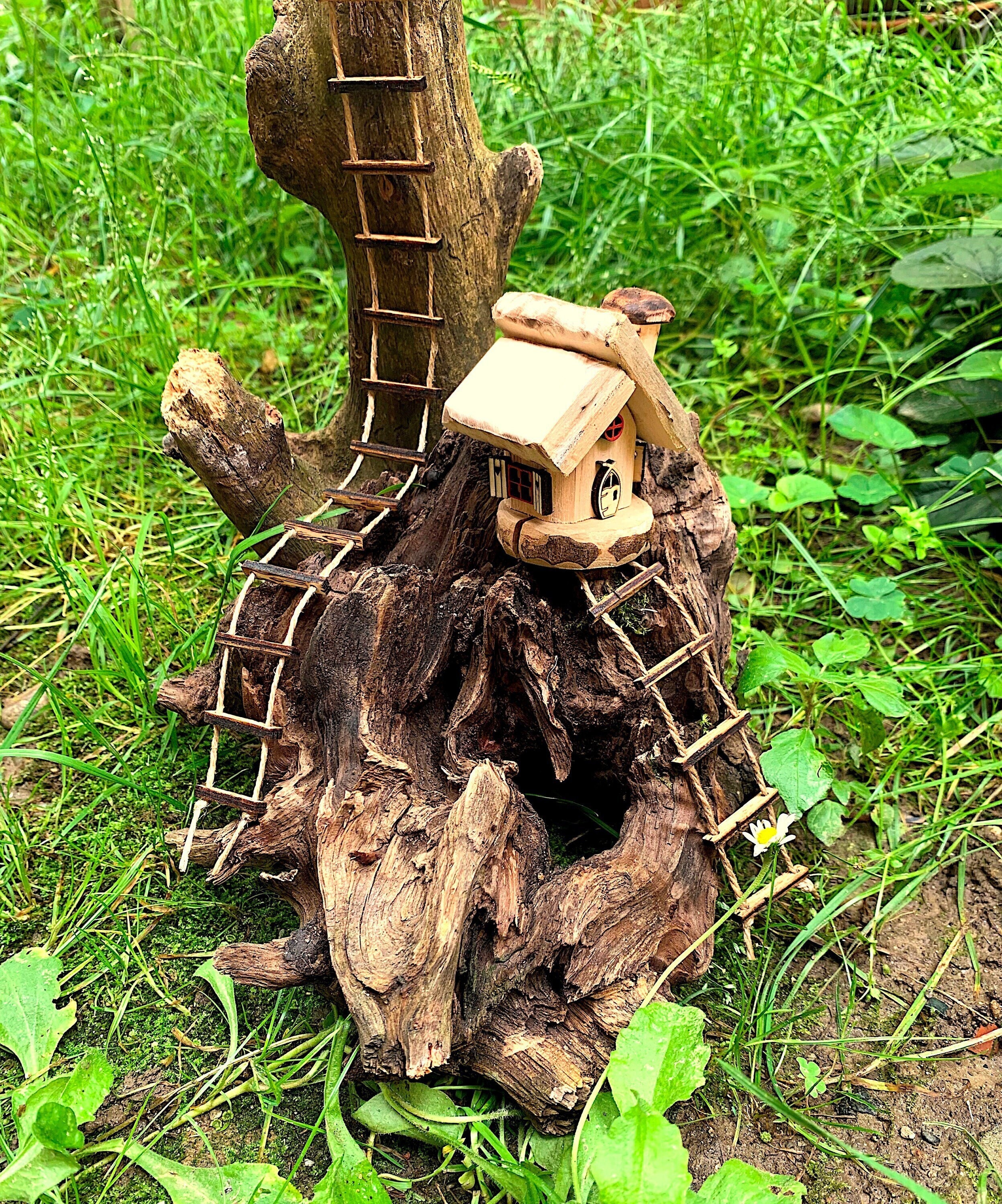 Miniature Fairy Gnome Ladder Wood and Rope 6 to 26 Inches, Wooden Gnome ...