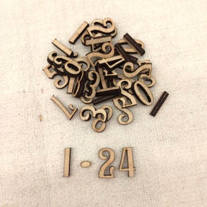 Advent Calendar Numbers 1 to 24 Wood Set of 39 Pieces of - Etsy