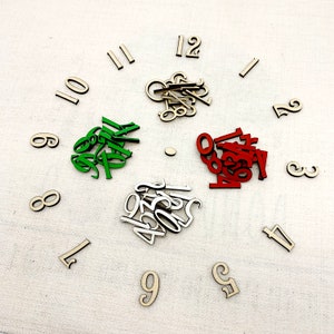 Clock Wood Numbers Set for DIY Clock Series 1 to 12, 1 Inch High, 15 ...